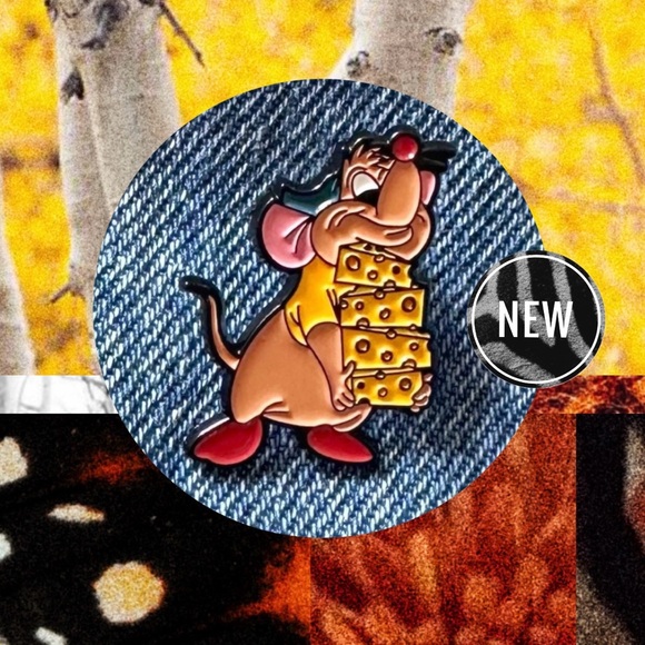Disney | Jewelry | Cinderella Enamel Pin Gus Gus And A Stack Of Cheese ...